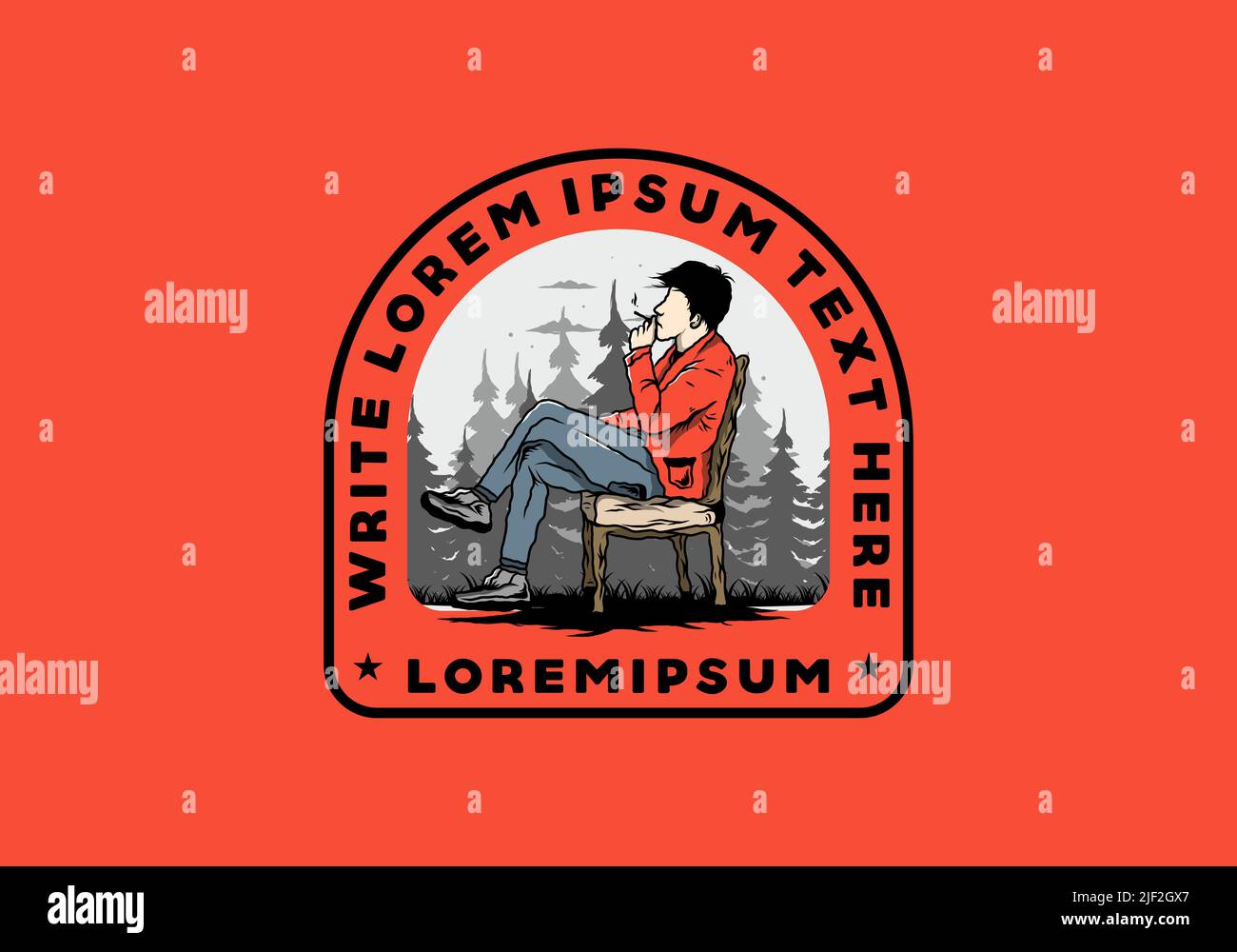 Lake in forest yosemite Stock Vector Images - Alamy