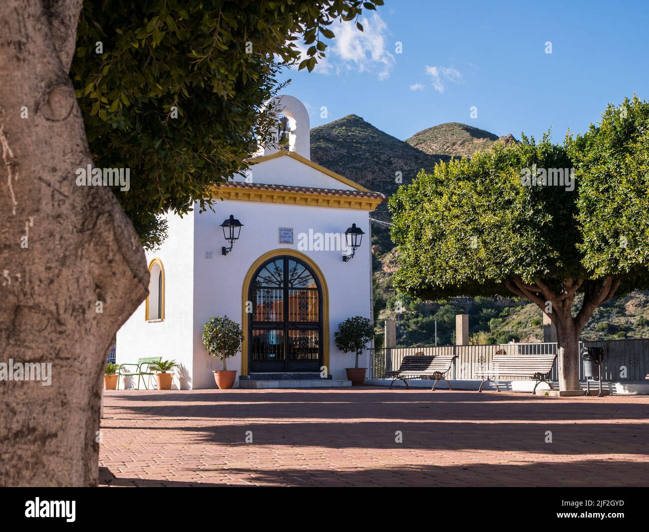 Chapel in the village of Bédar, Almeria, Andalusia, Spain. The chapel ...