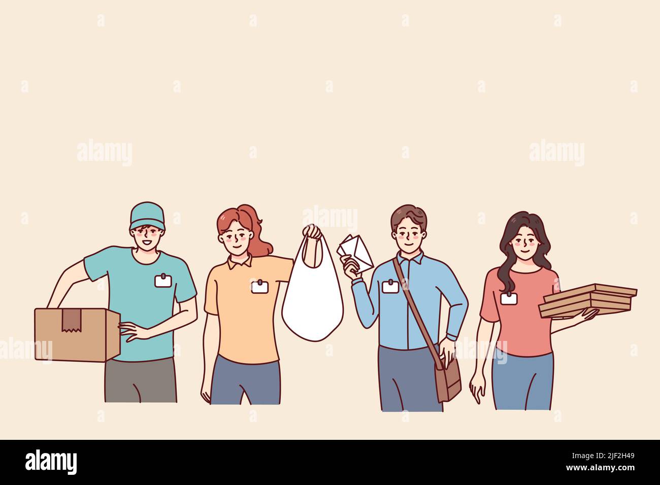 Delivery man standing in Stock Vector Images - Alamy