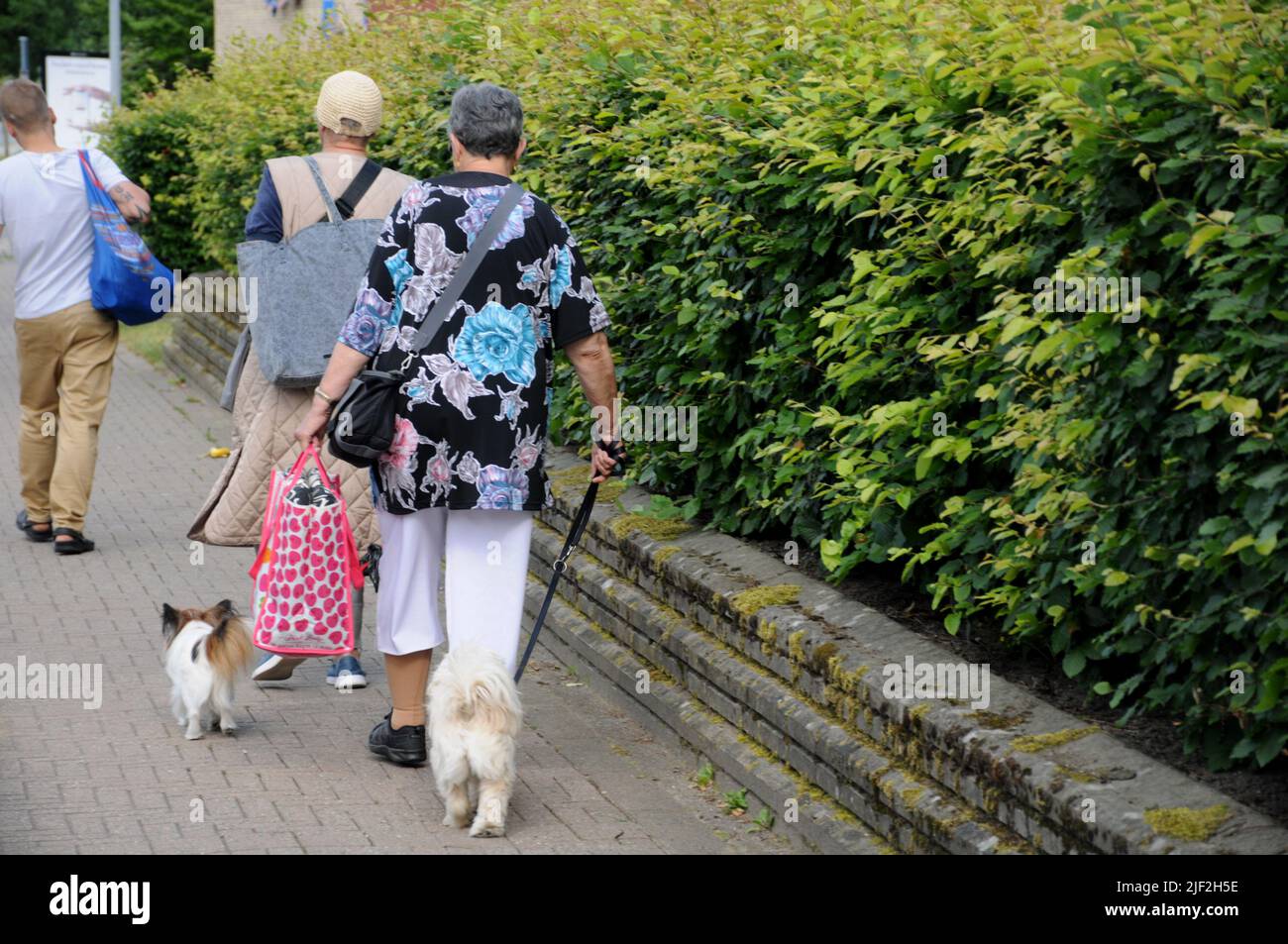Kastrup/Copenhagen/Denmark/28 June 2022/Senior female citizen walk ...