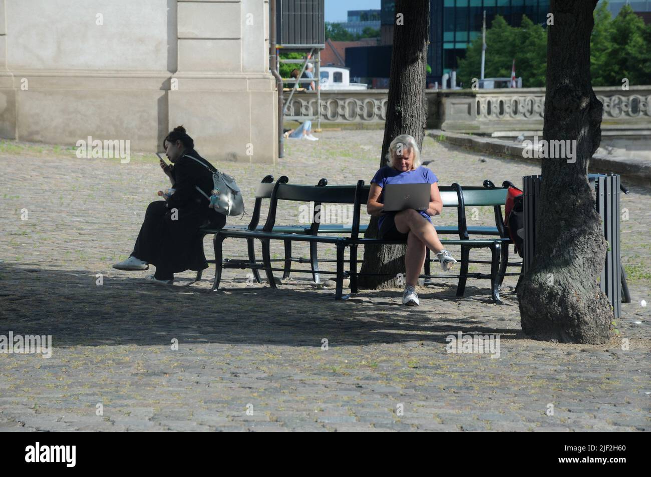 Copenhagen /Denmark/28 June 2022/ Traveller enjoy Sun shine and summeer ...
