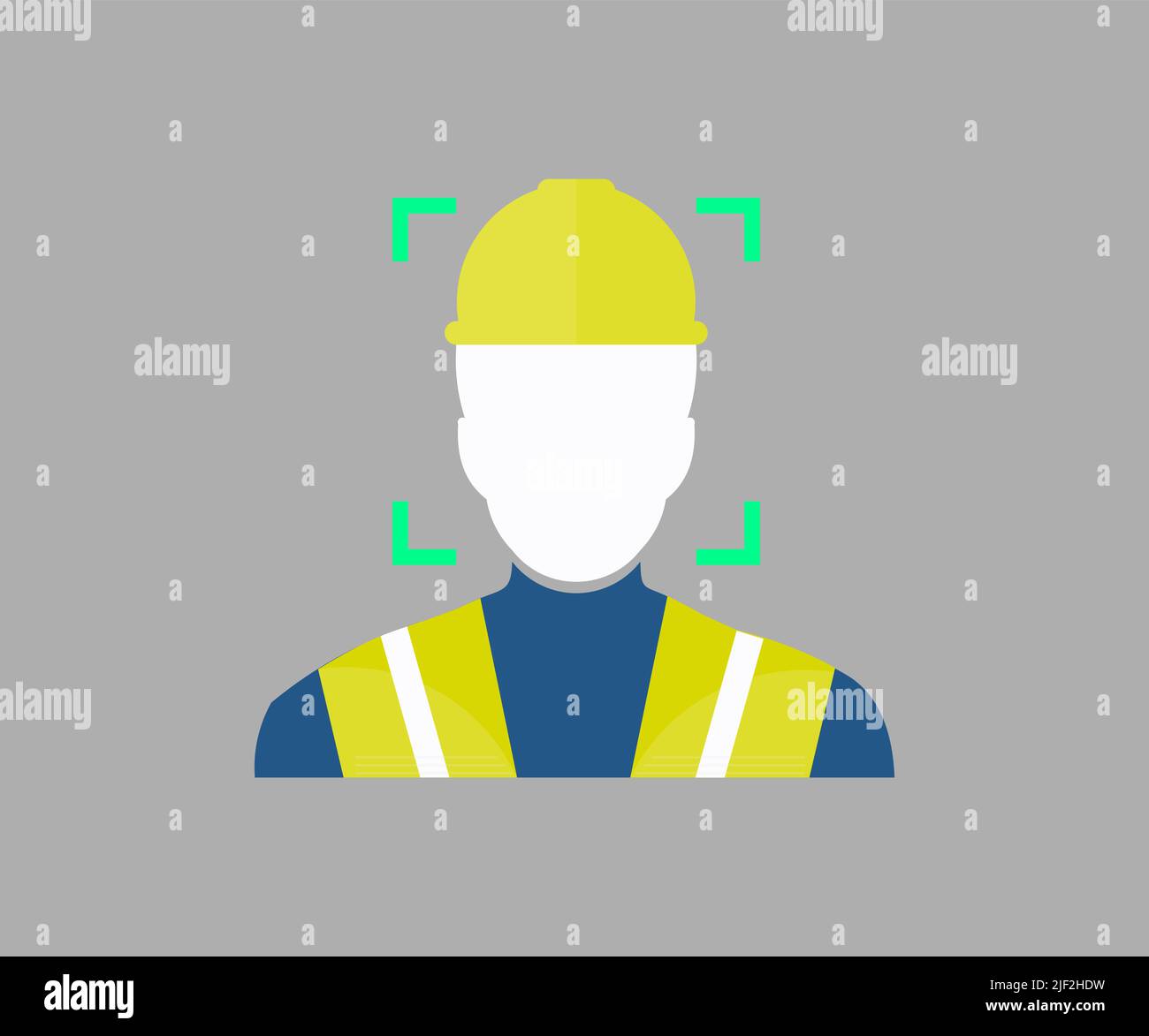 Facial recognition technology scan and detect people face workers ...