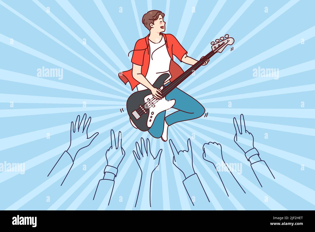 Solo concert, guitar, audience Stock Vector Images - Alamy