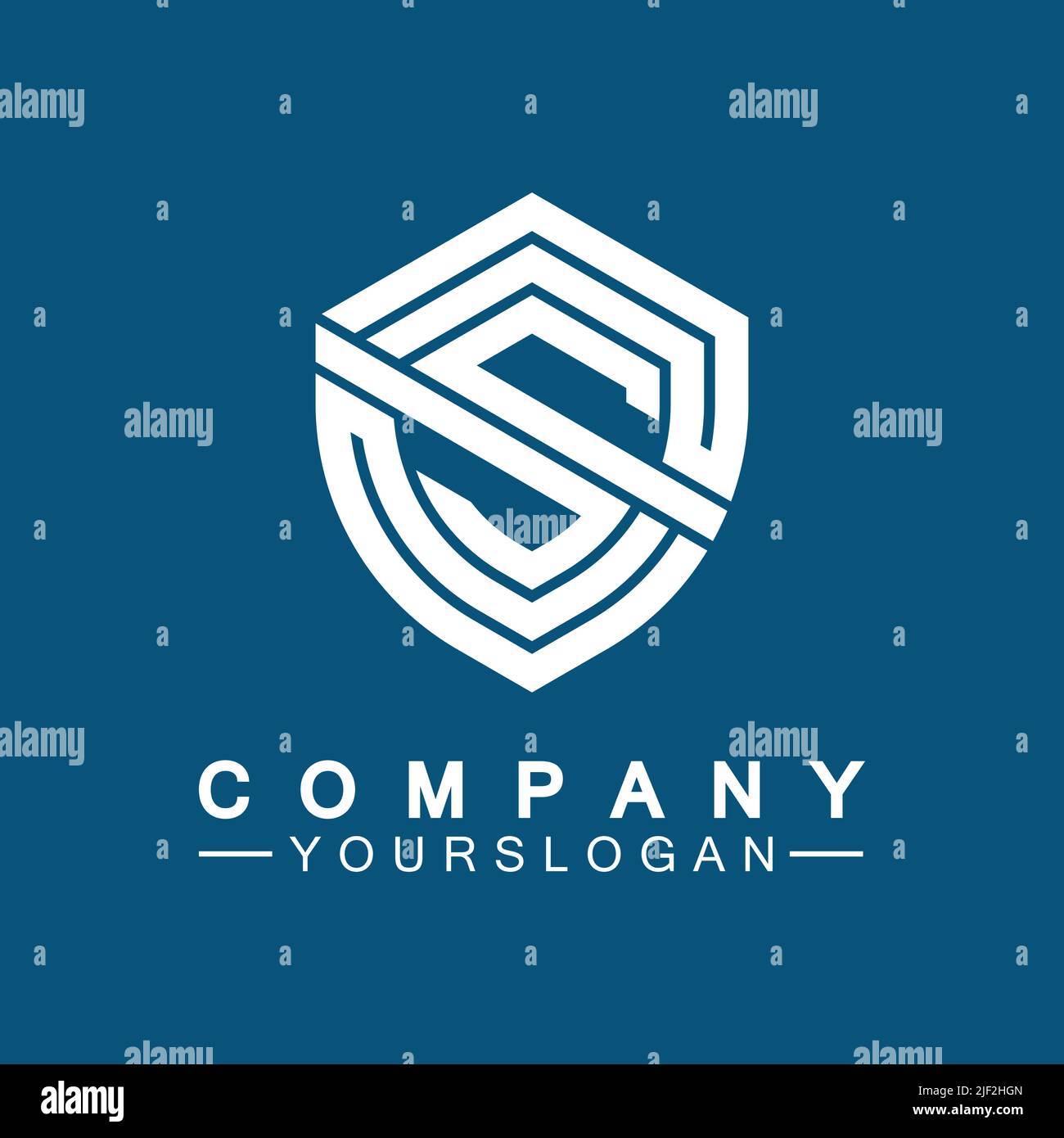 Letter S monogram and shield sign combination. Line art logo design ...