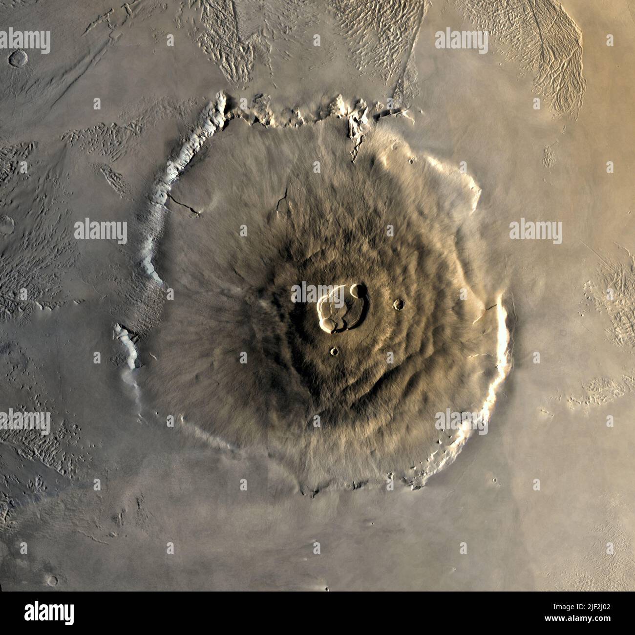Olympus Mons on Planet Mars, the largest mountain in the Solar System ...