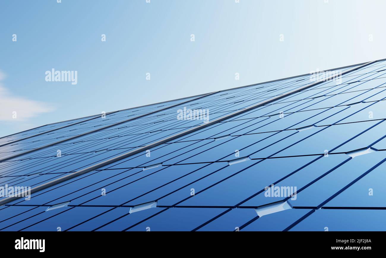 Solar power station with solar panels for producing electric power ...
