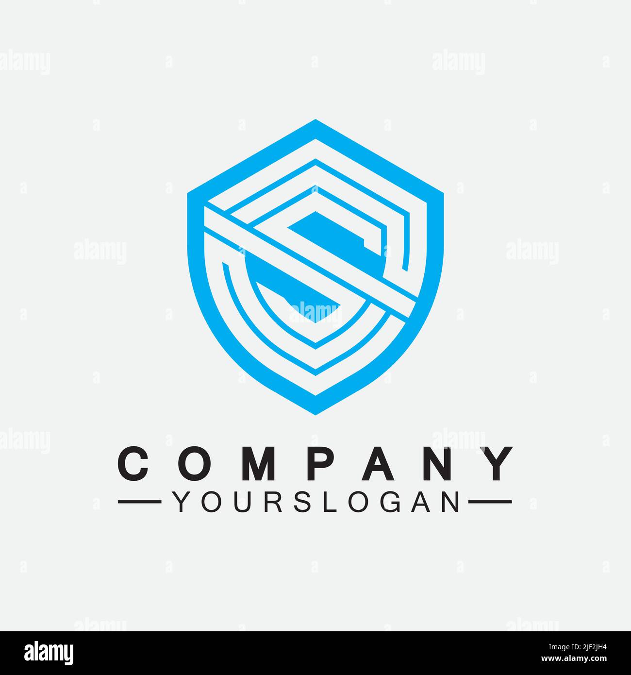 Letter S monogram and shield sign combination. Line art logo design ...
