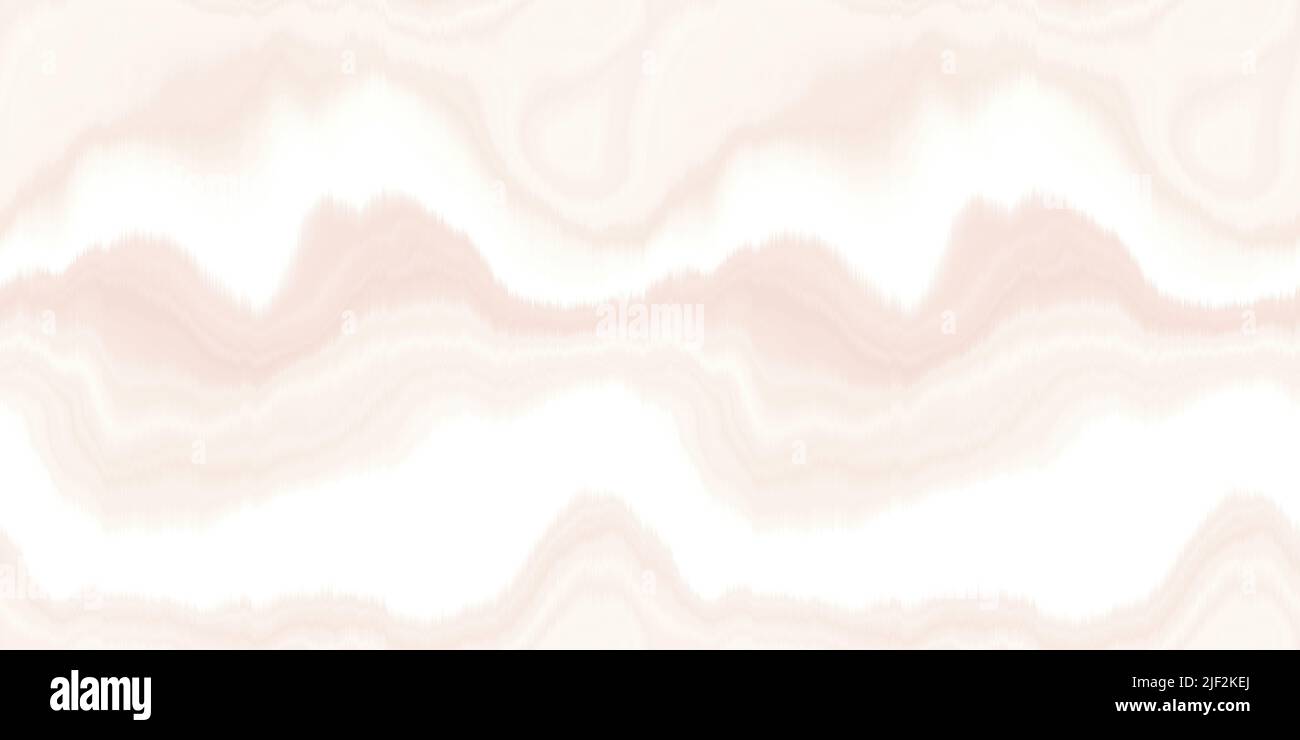Soft wavy tie dye stripe seamless border pattern. Pink white organic ...