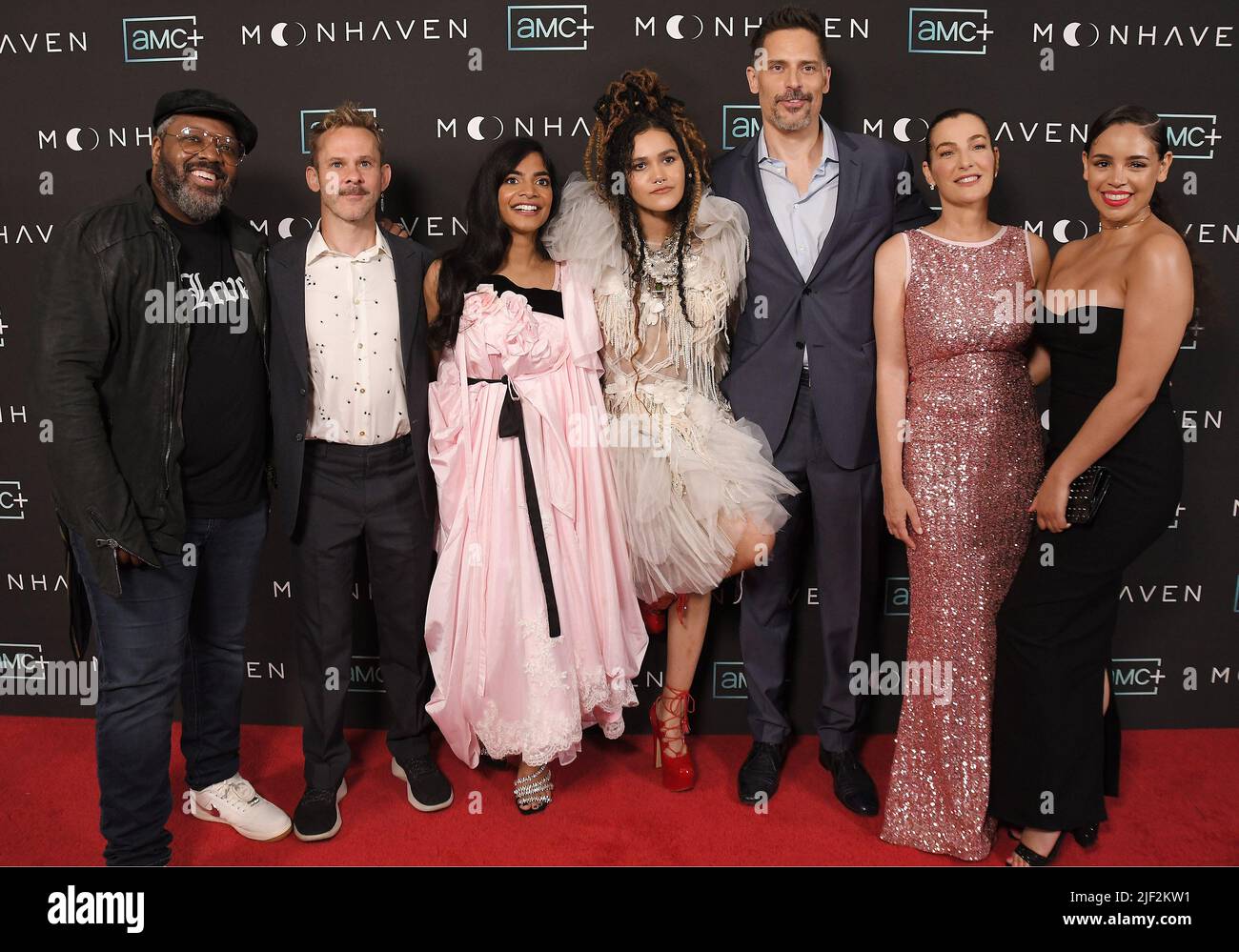 (L-R) MOONHAVEN Cast - Kadeem Hardison, Dominic Monaghan, Amara Karan ...