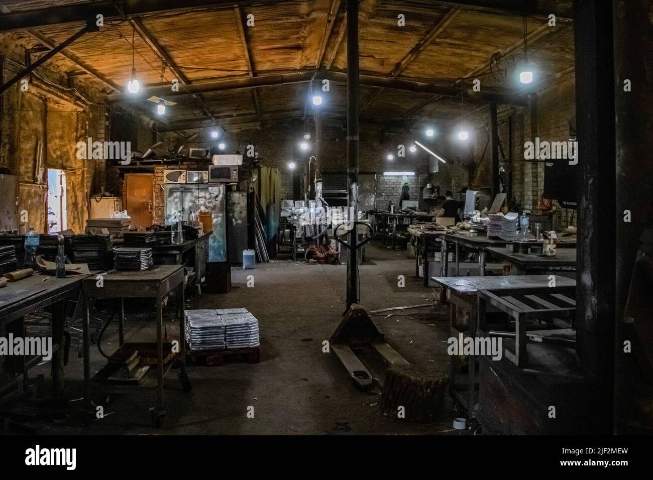 Ukrainian workshop place where Ukrainian produce bulletproof body armor ...