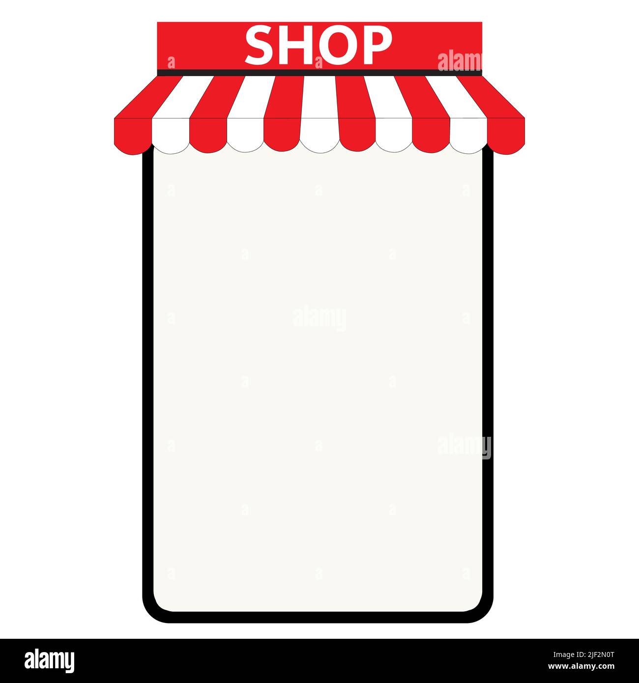 shop canopy on smartphone on white background. mobile phone with store ...