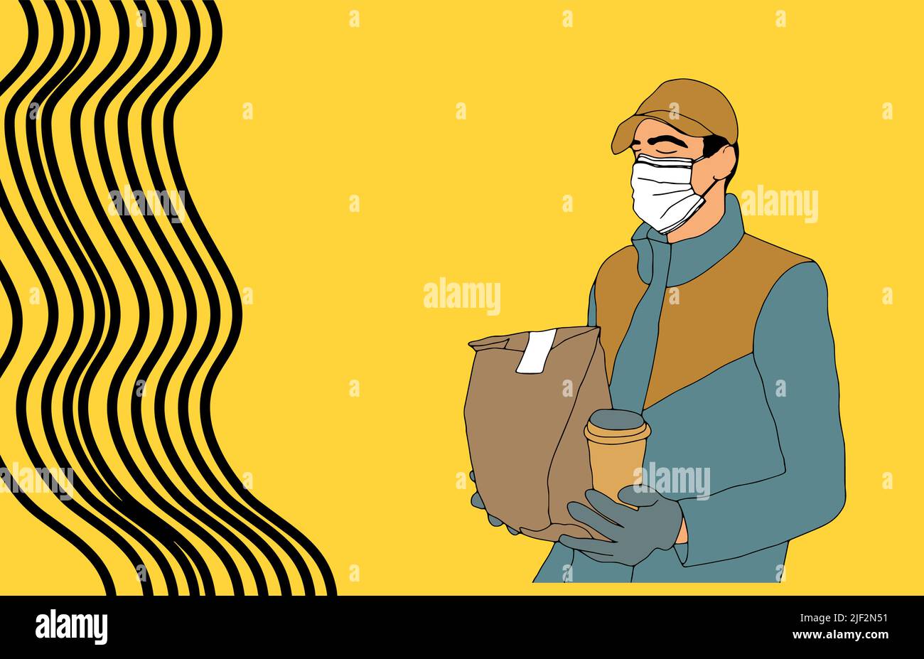 Delivery Service Worker Holding Small Fragile Box, Smiling Courier ...