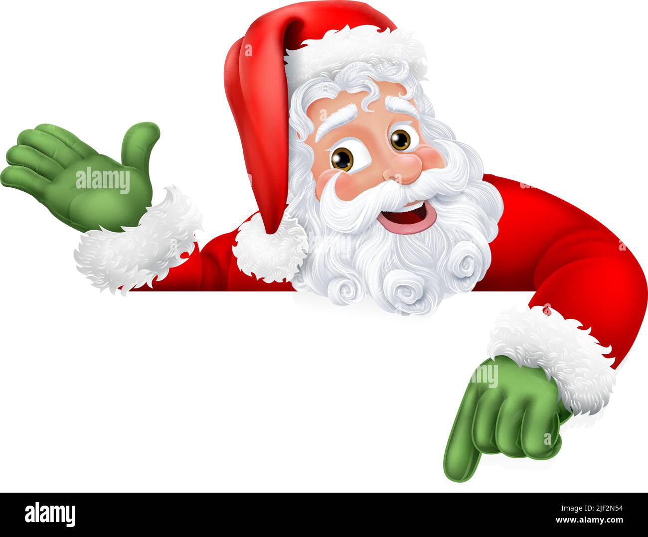 Cartoon Santa Claus Father Christmas Peeking Sign Stock Vector Image ...