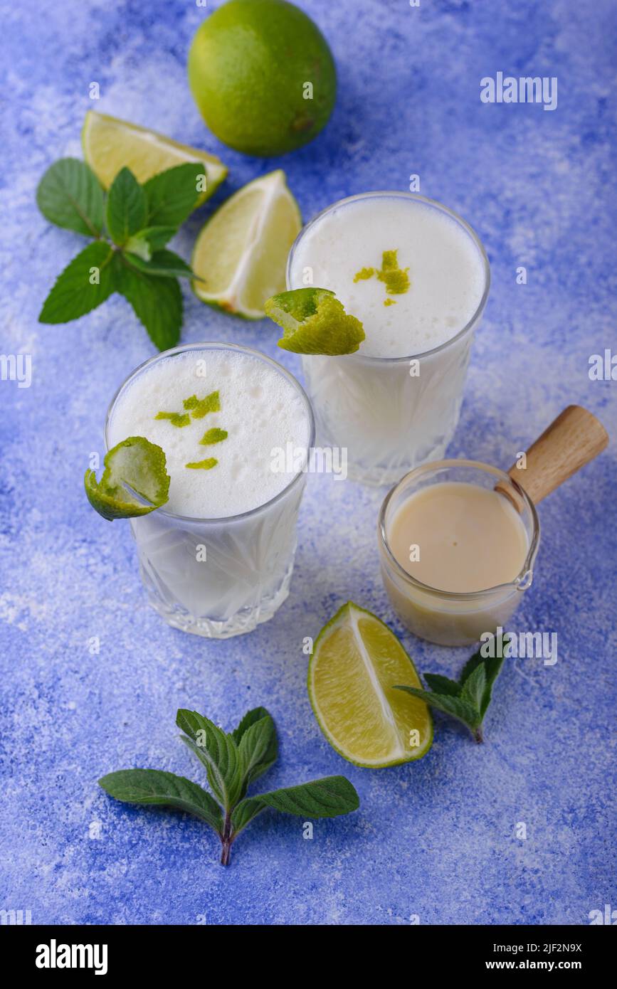 Brazilian white lemonade or limeade Stock Photo - Alamy
