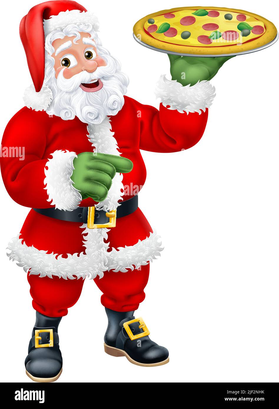 Christmas Santa Claus Father Christmas Pizza Chef Stock Vector Image ...