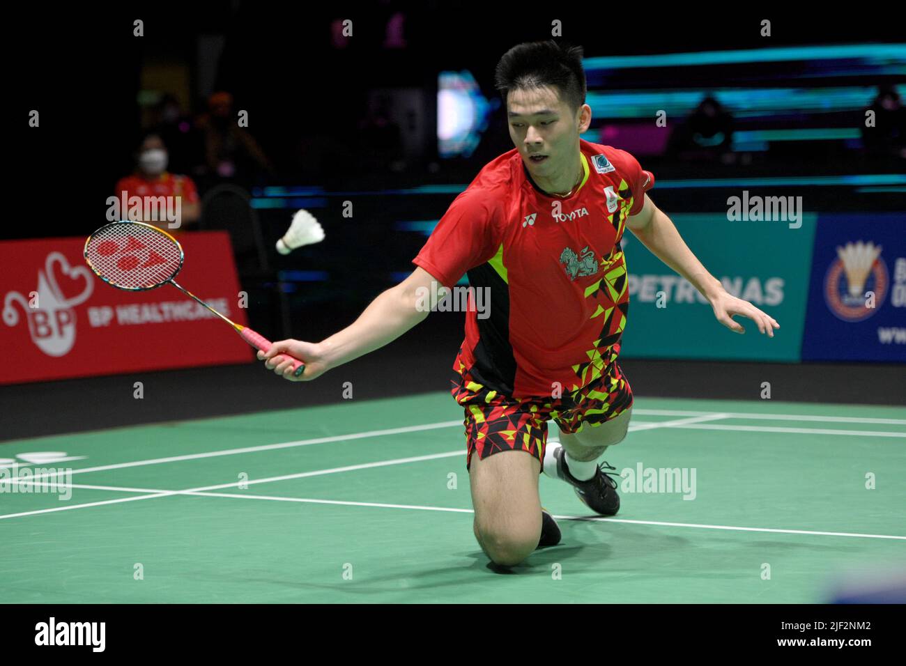 Kuala Lumpur, Malaysia. 29th June, 2022. Kunlavut Vitidsarn hits a ...