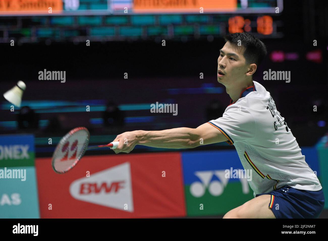 Kuala Lumpur, Malaysia. 29th June, 2022. Zhao Junpeng hits a return ...