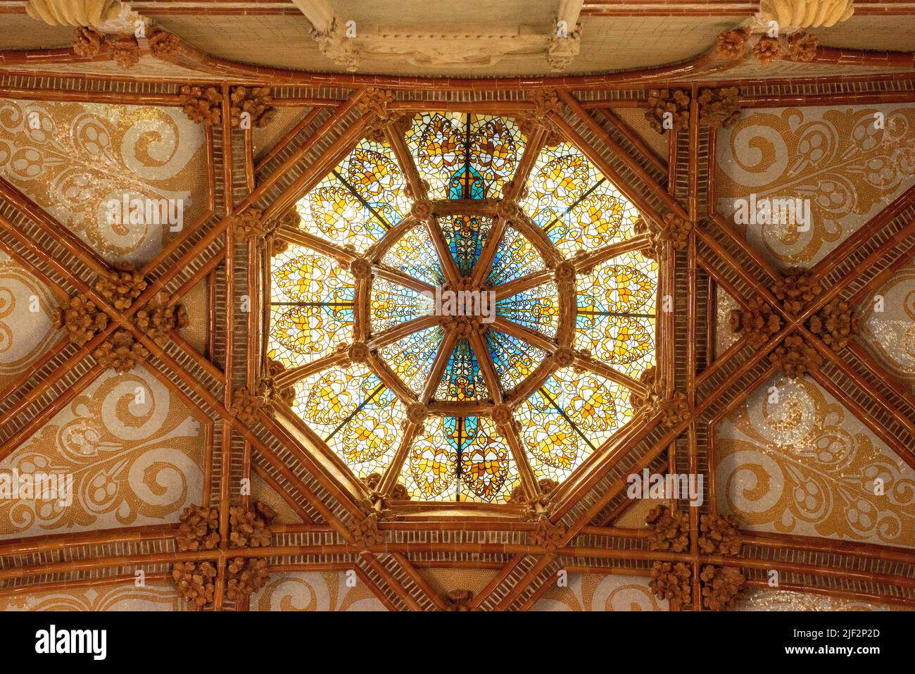 Stained glass ornate ceiling Stock Photo - Alamy