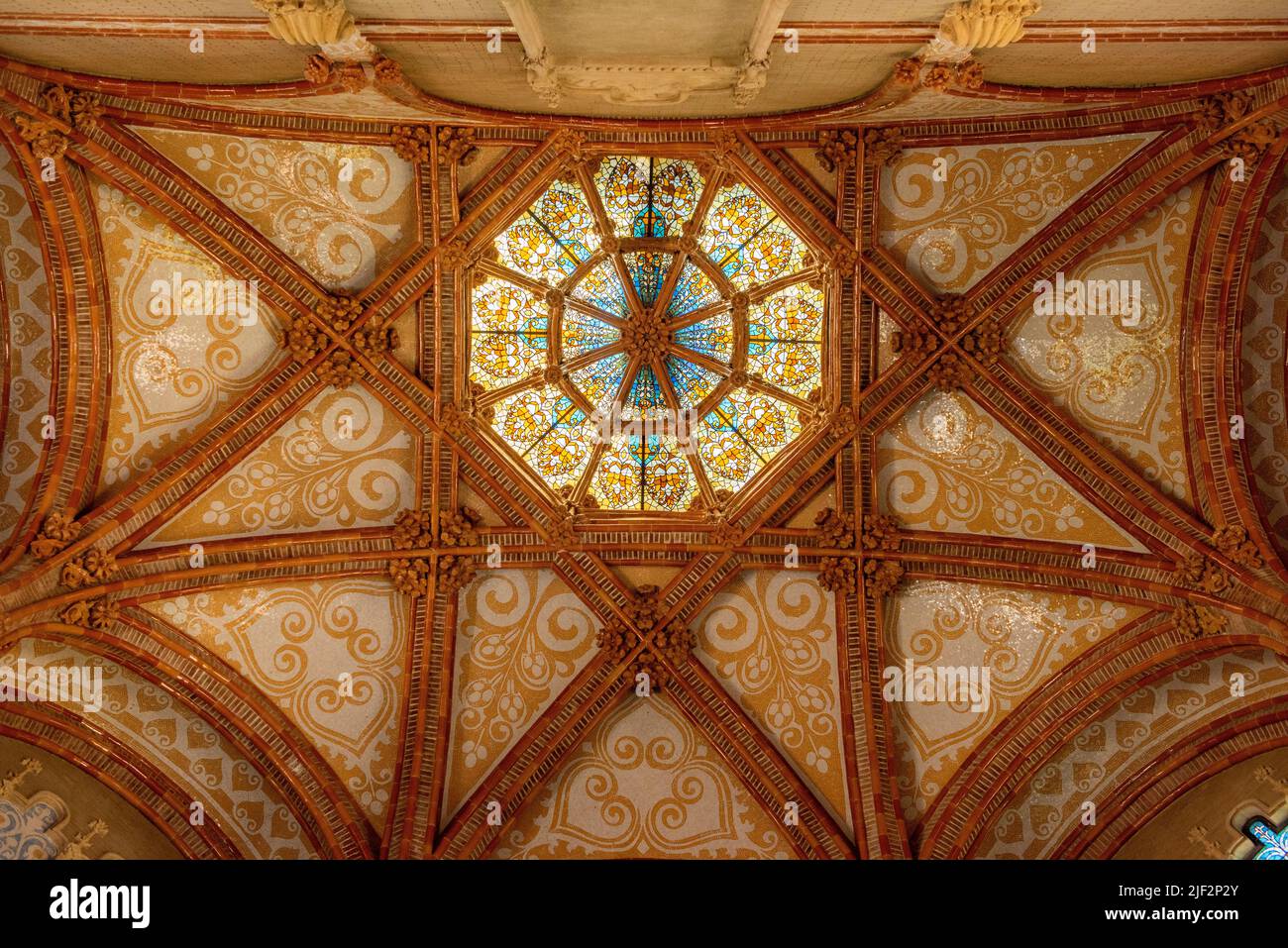 Stained glass ornate ceiling Stock Photo - Alamy