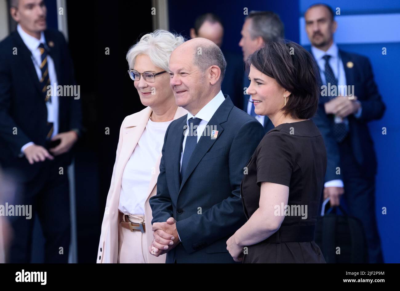 Madrid, Spain. 29th June, 2022. Christine Lambrecht (l-r, SPD), Federal ...