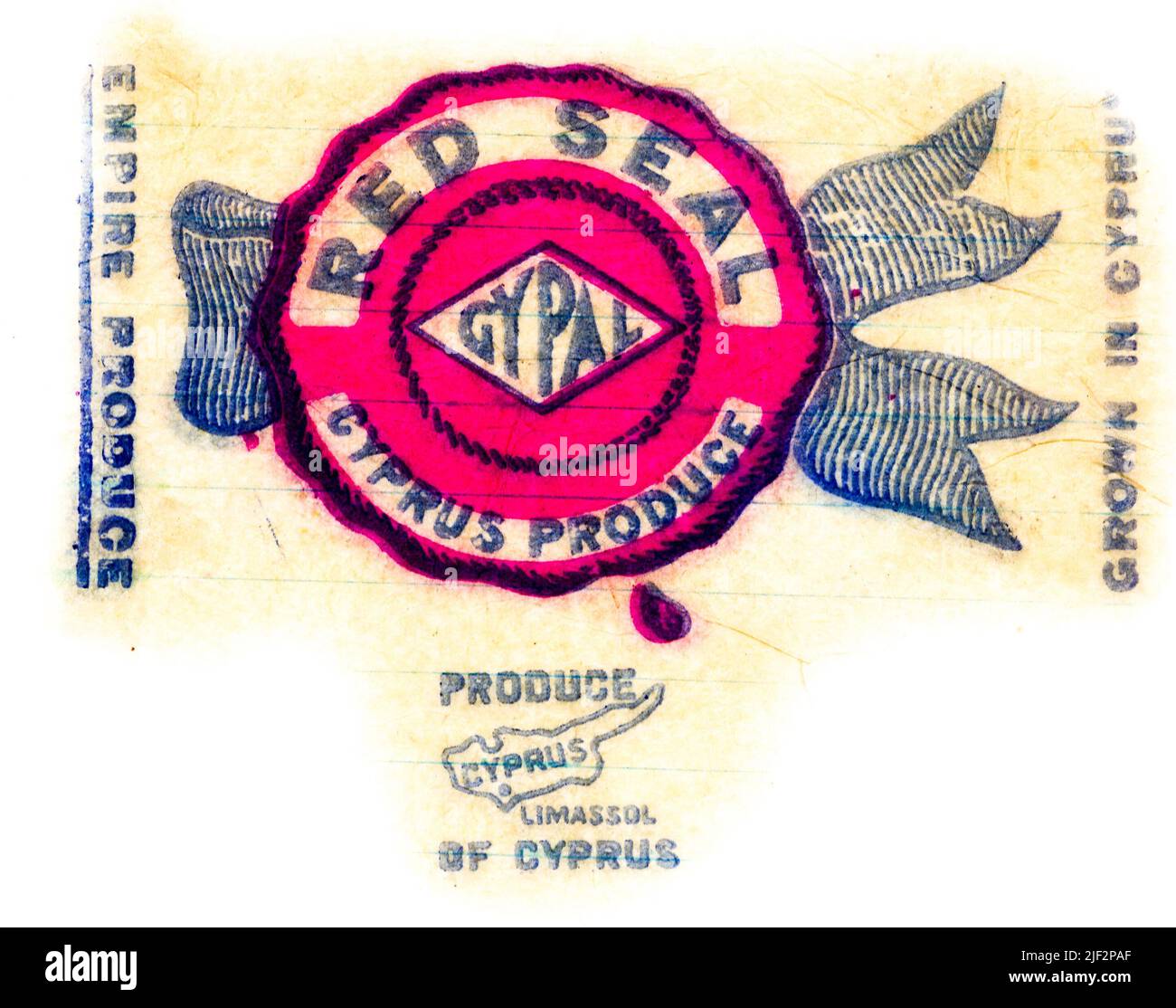 Fresh fruit tissue paper wrapper, from mid-1950s England, with grower's ...