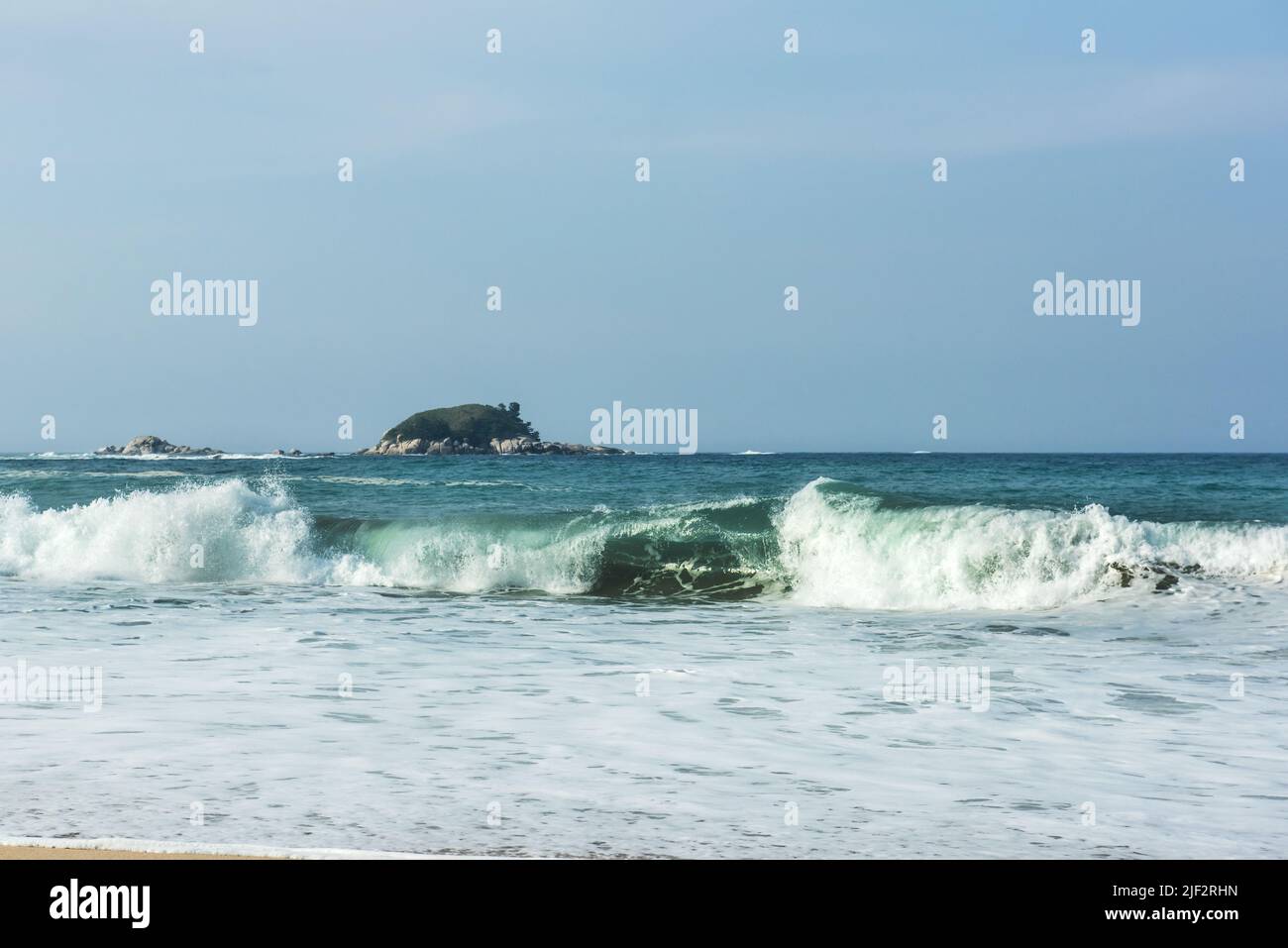 The big breaking waves during a strom at the beautiful summer sea shore ...