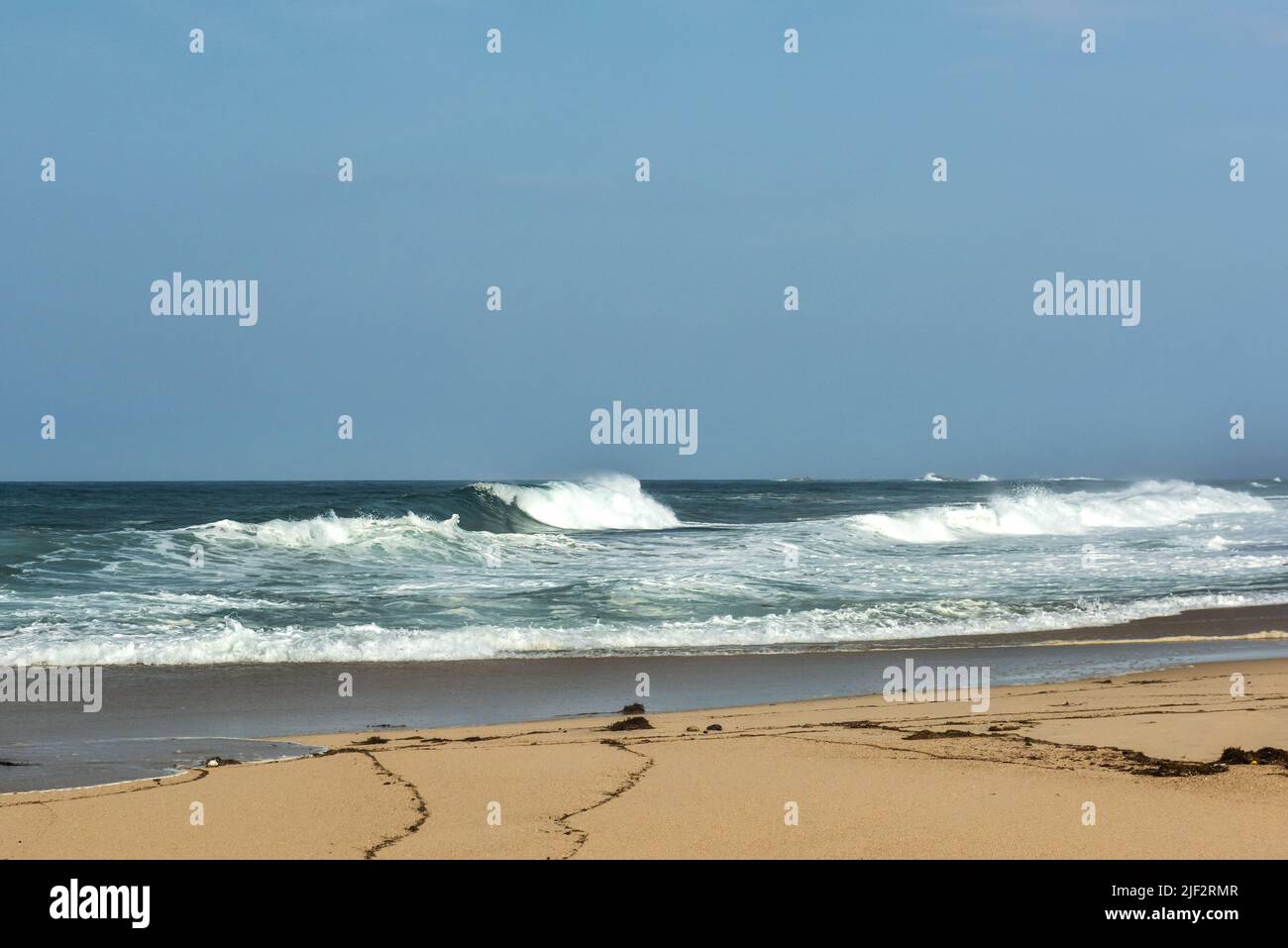 The big breaking waves during a strom at the beautiful summer sea shore ...