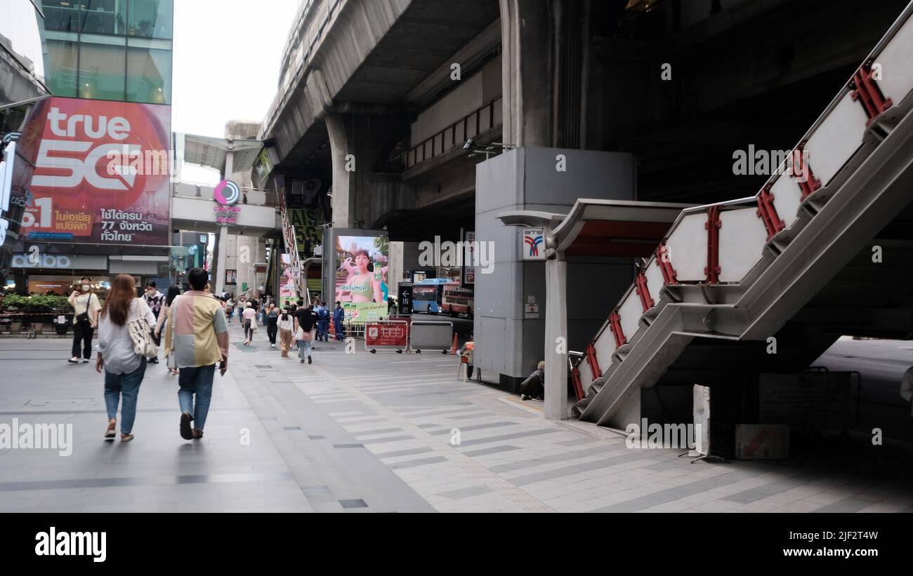 Siam Square BTS Skytrain Station Young People's Shopping Area Bangkok ...