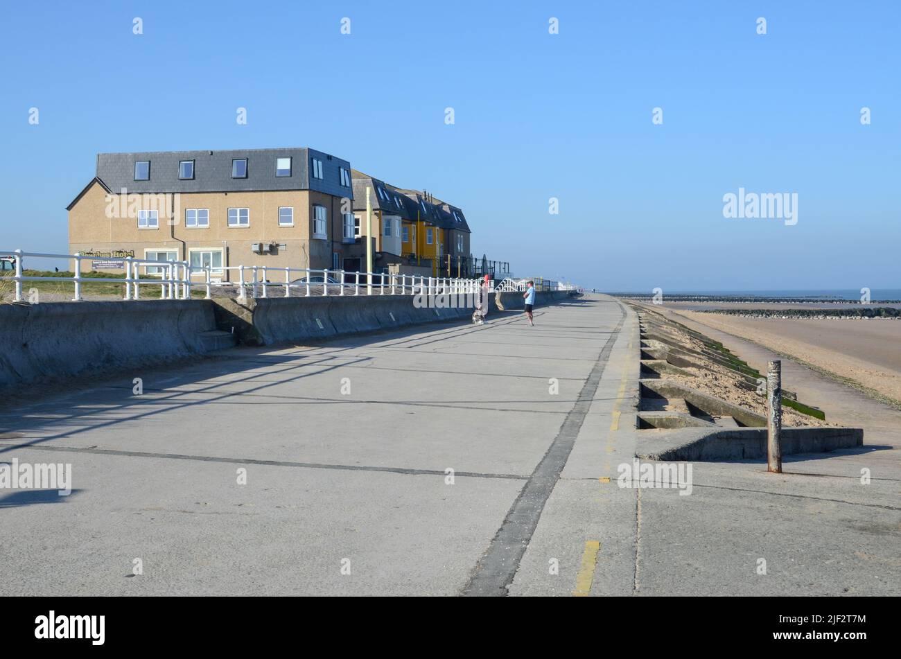 Prestatyn, UK. Mar 27, 2022. The promenade at Barkby Beach on a sunny ...