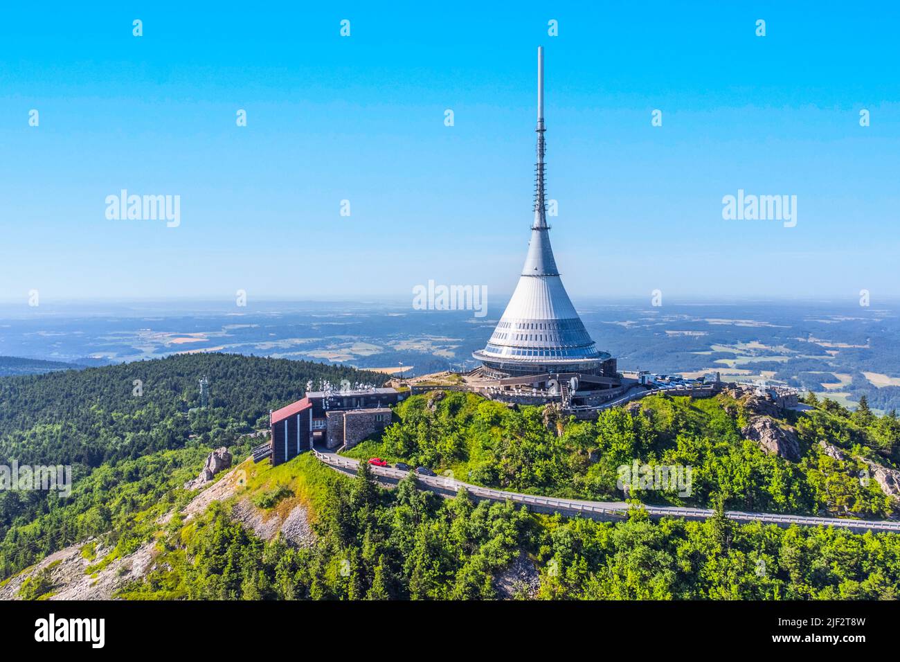 Jested Mountain Hotel from above Stock Photo - Alamy