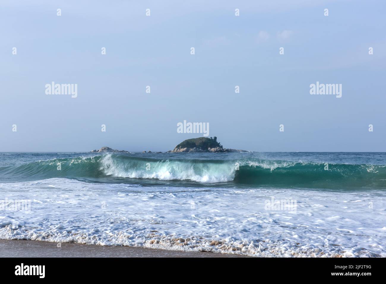 The big breaking waves during a strom at the beautiful summer sea shore ...