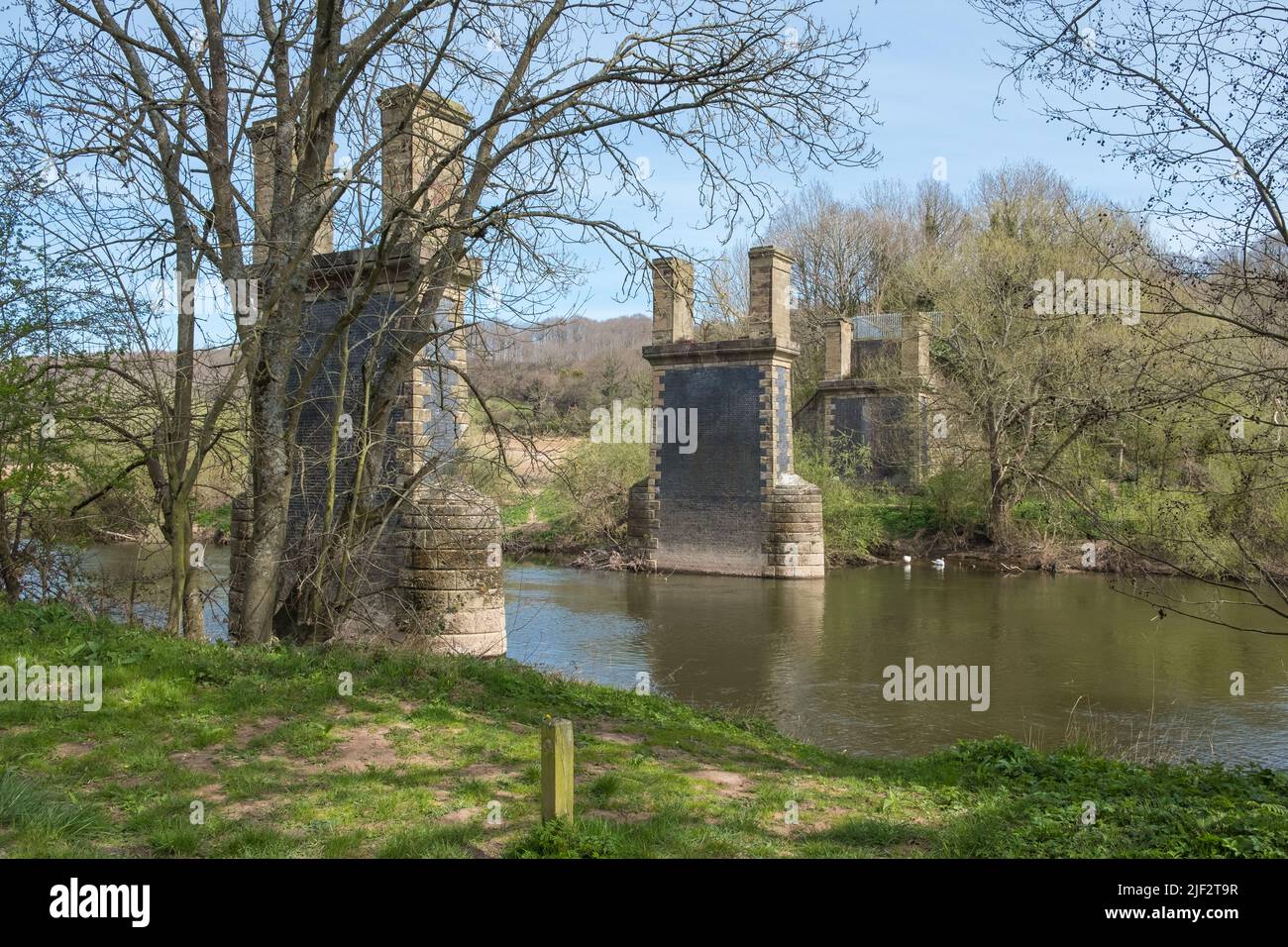 The brick abutments and piers are all that remain of Dowles Bridge ...