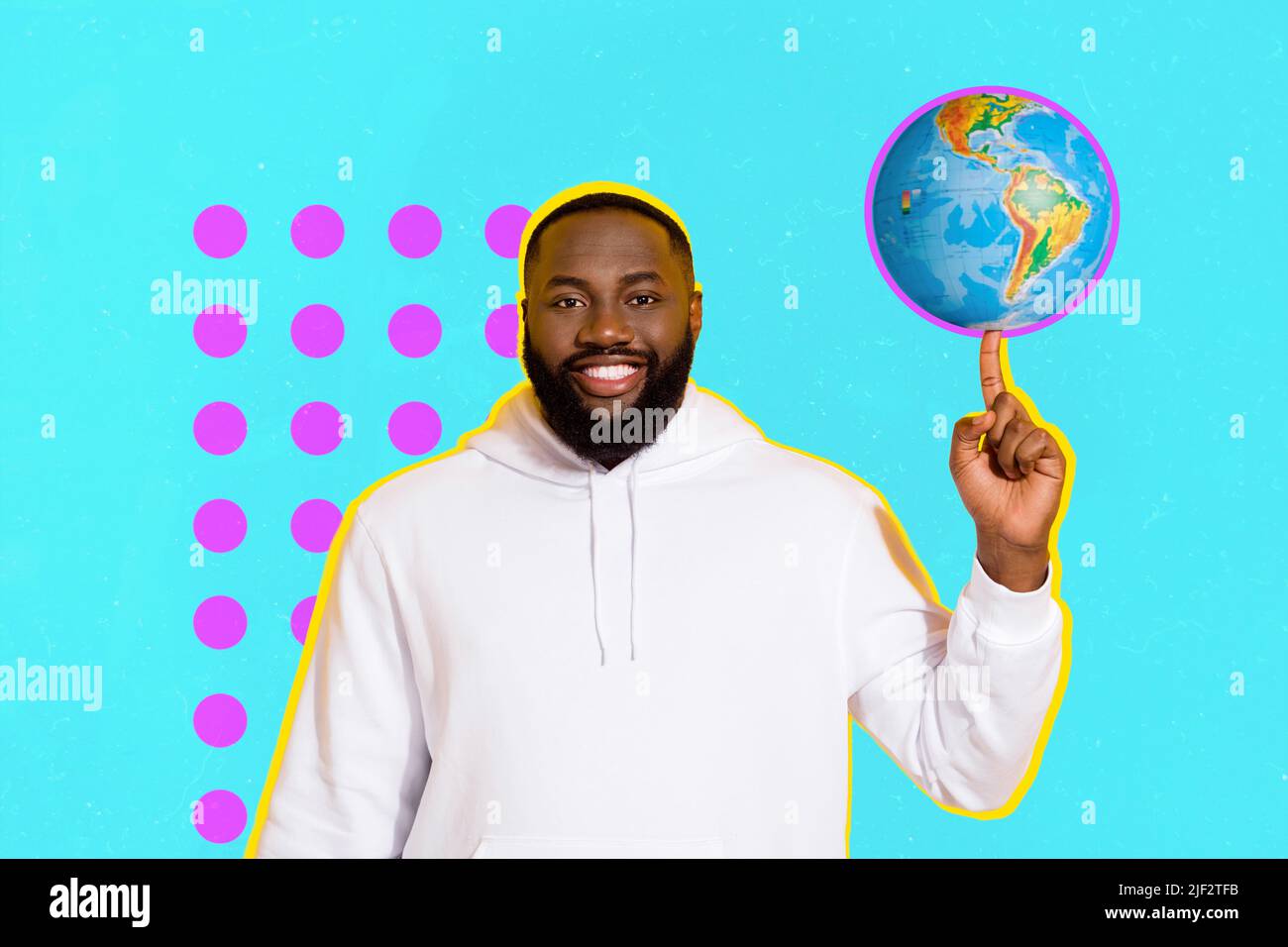 Creative abstract template graphics image of funny american guy ...