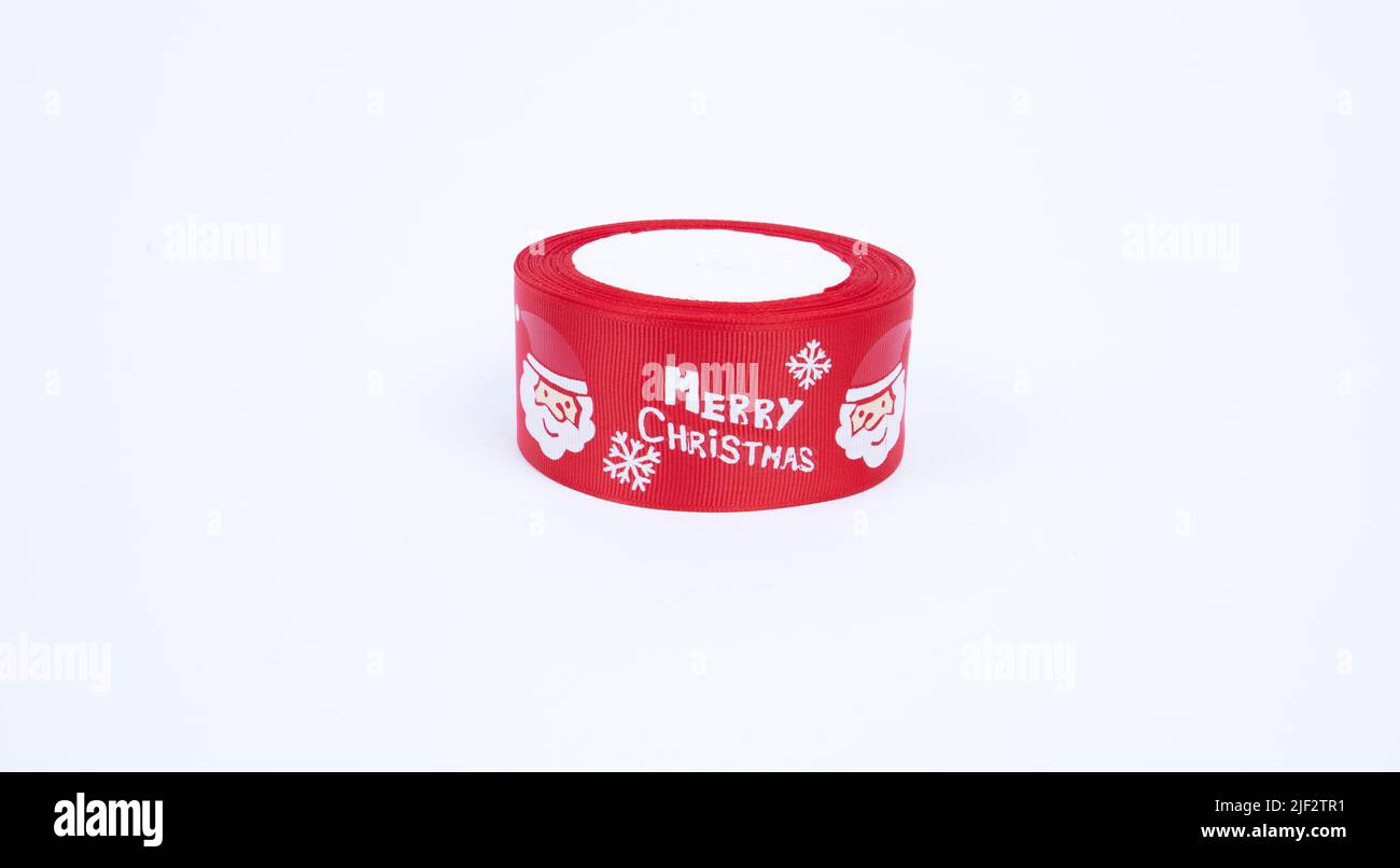 collection of various red ribbon pieces on white background. each one ...