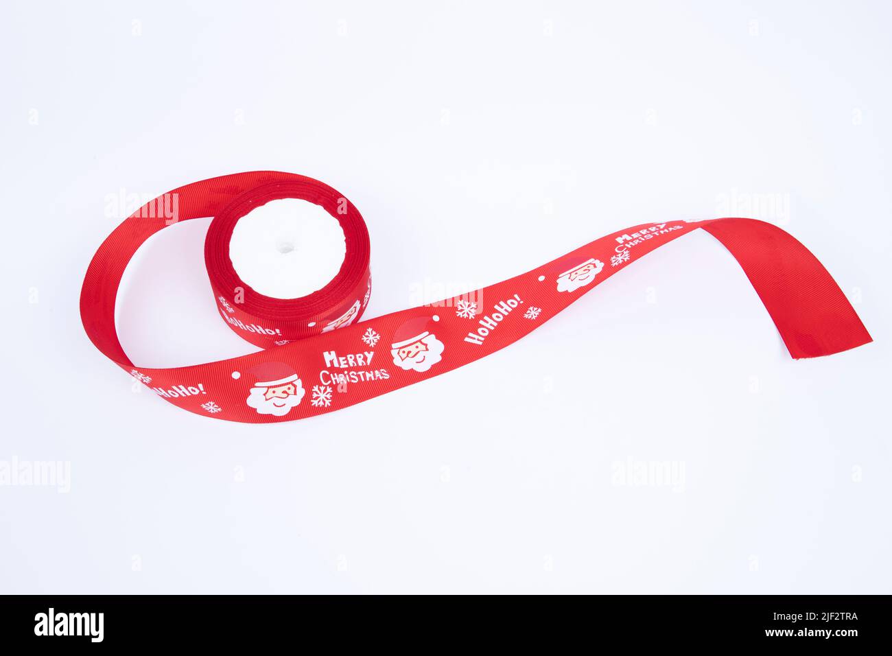 collection of various red ribbon pieces on white background. each one ...