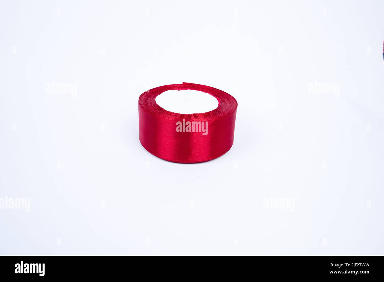 collection of various red ribbon pieces on white background. each one ...