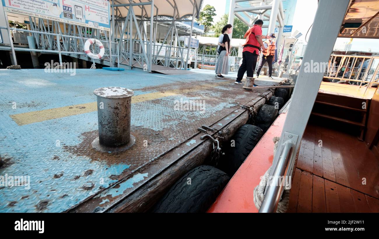 Chao Phraya River Express Boat Pier Bangkok Thailand Stock Photo - Alamy