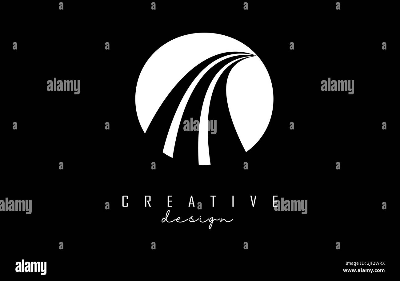 White letter O logo with leading lines and road concept design. Letter ...