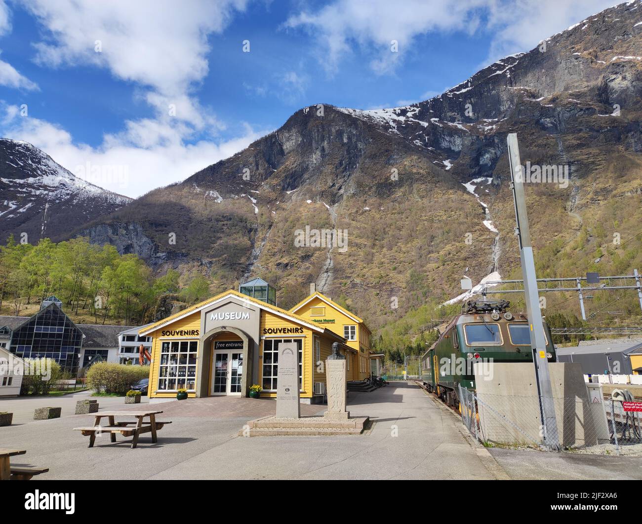 Flam, Norway - 3 May 2022: Flam railway station and museum Stock Photo ...