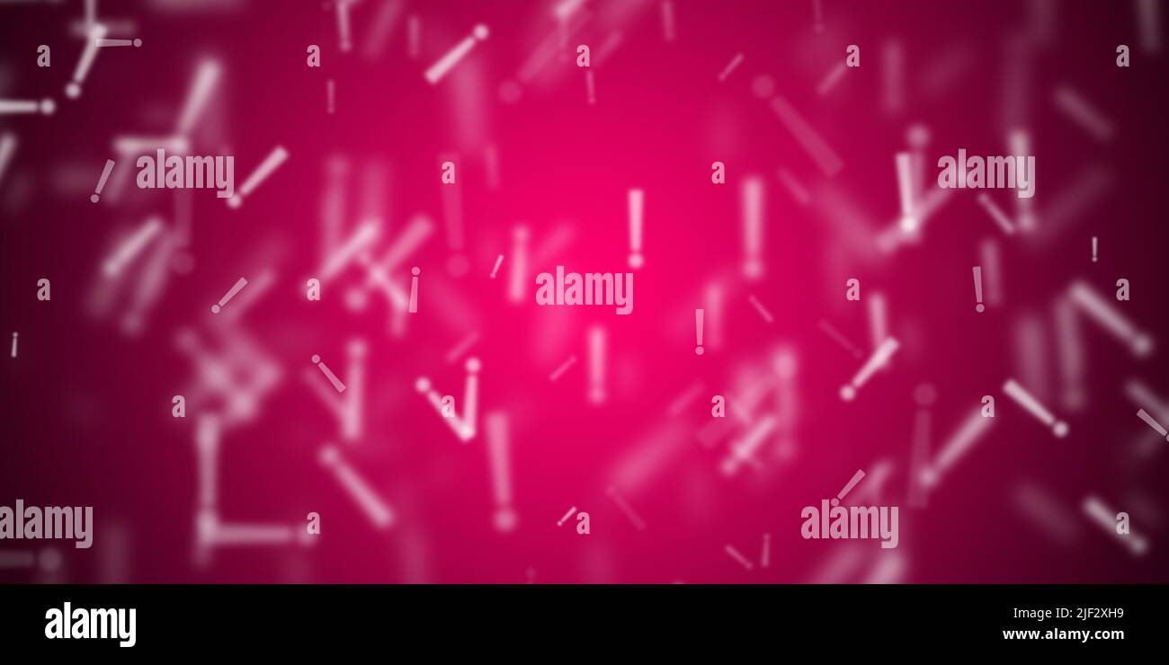 Flying exclamation marks over pink background Stock Photo - Alamy