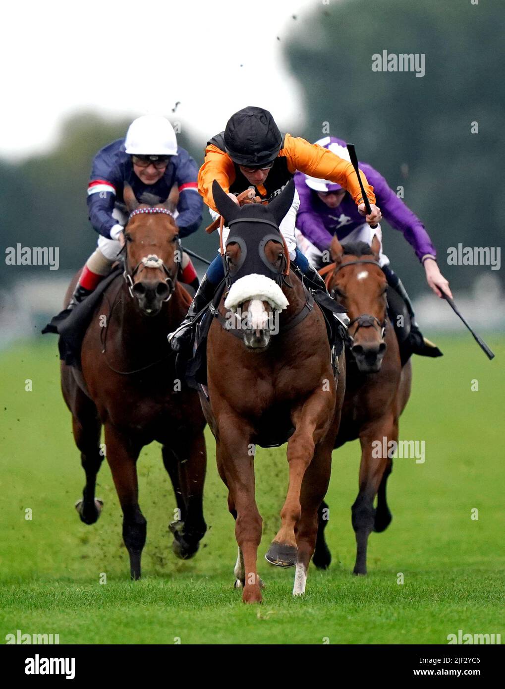 File photo dated 13-10-2021 of Raasel ridden by William Buick (centre ...