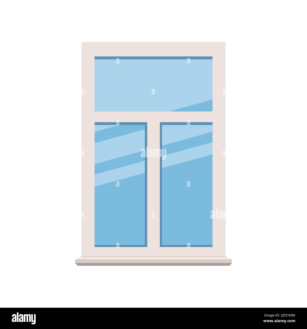 object Windows in white frames. Interior and exterior elements Stock ...