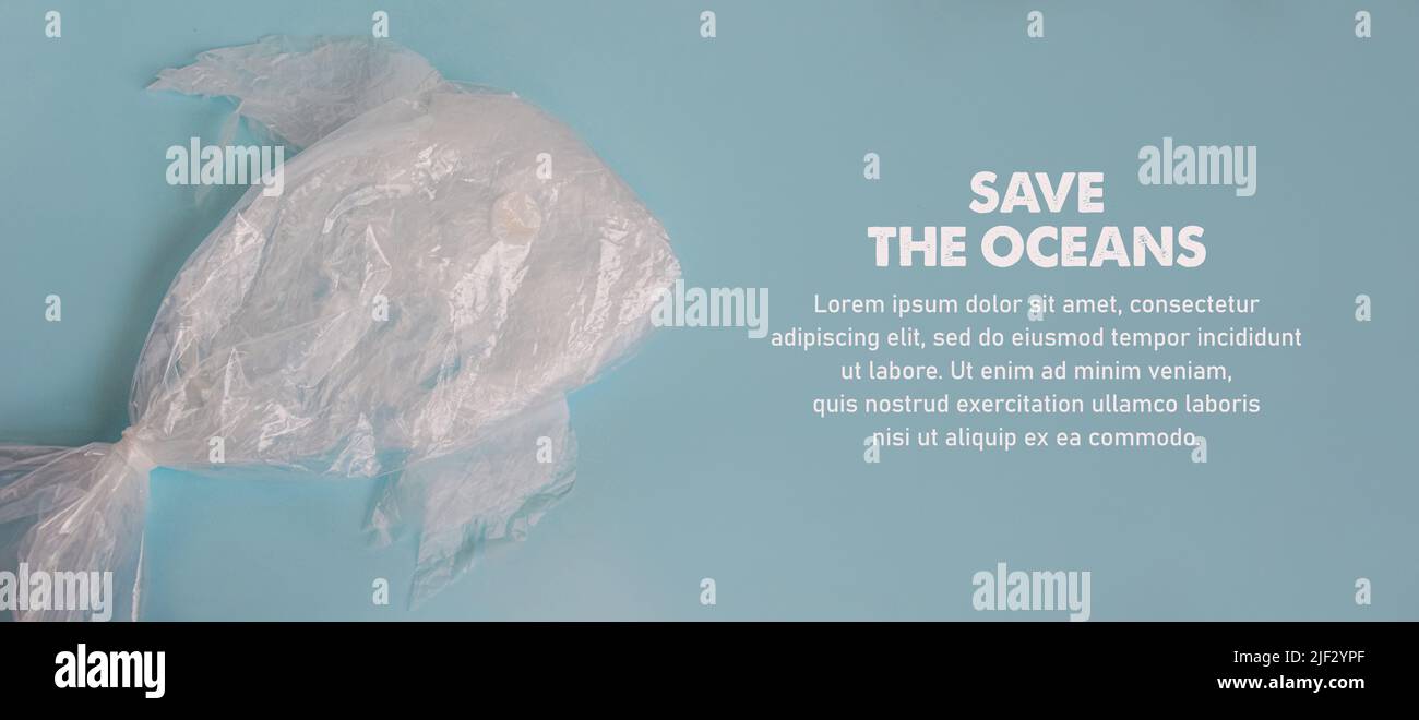 Pollution of the world's oceans with plastic garbage. Fish out of waste ...