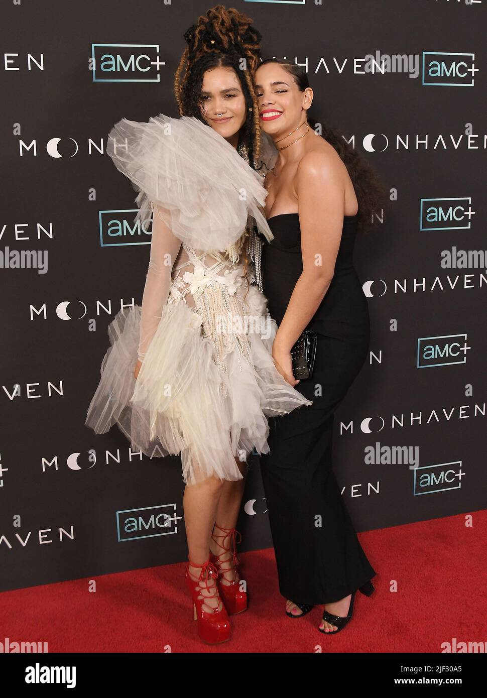 (L-R) Emma McDonald and Yazzmin Newell at AMC's MOONHAVEN Premiere held ...