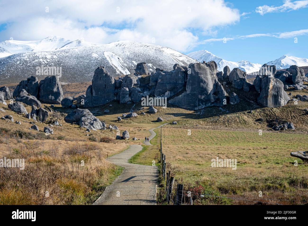 Limestone rock formations, Castle Hill, Canterbury, South Island, New ...