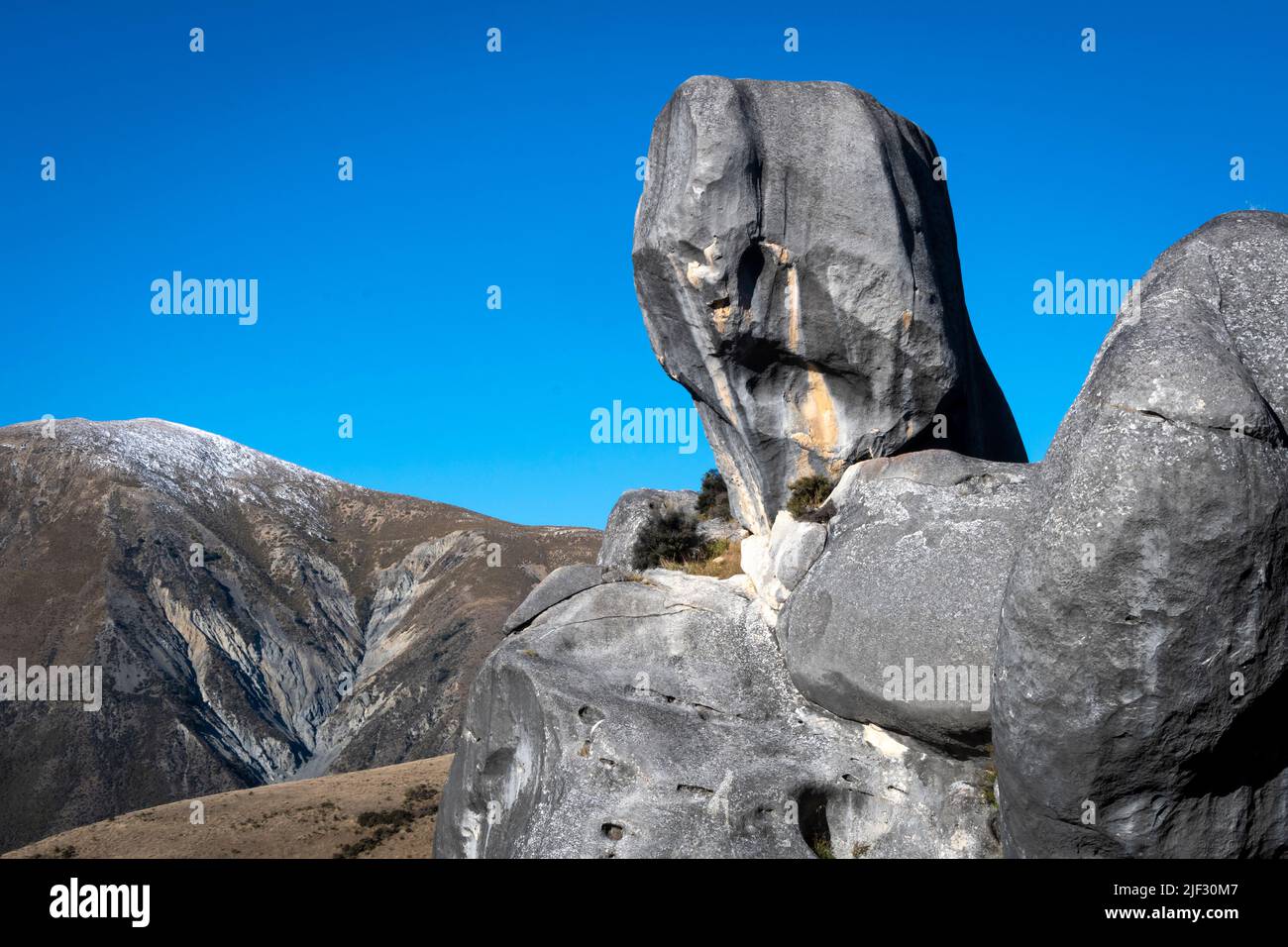 Limestone rock formations, Castle Hill, Canterbury, South Island, New ...