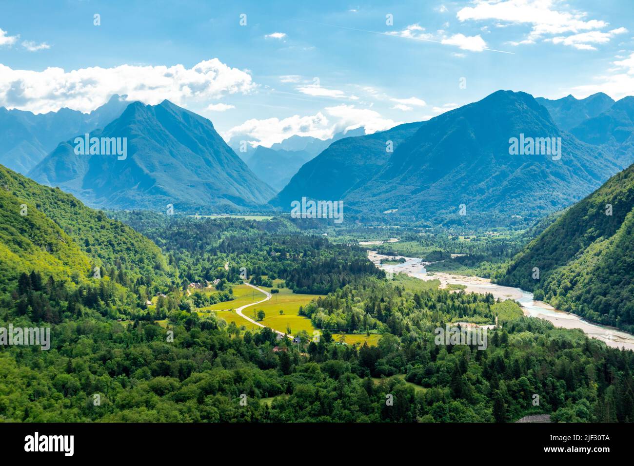 Hike to the Boka Waterfall in the Soca Valley - Bovec - Slovenia Stock ...