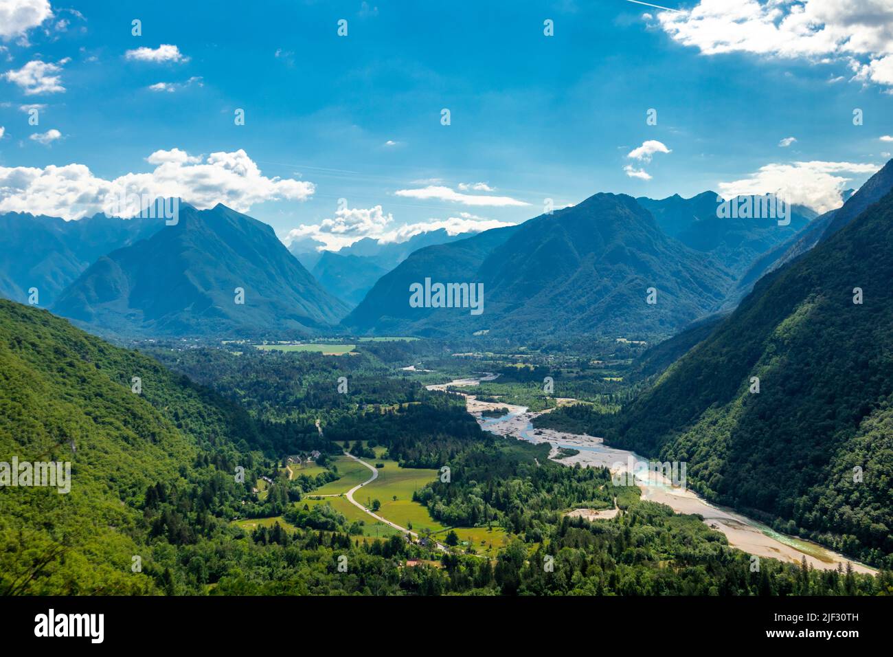 Hike to the Boka Waterfall in the Soca Valley - Bovec - Slovenia Stock ...