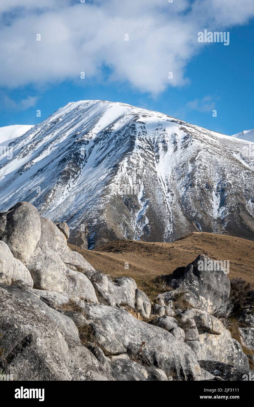 Limestone rock formations, Castle Hill, Canterbury, South Island, New ...
