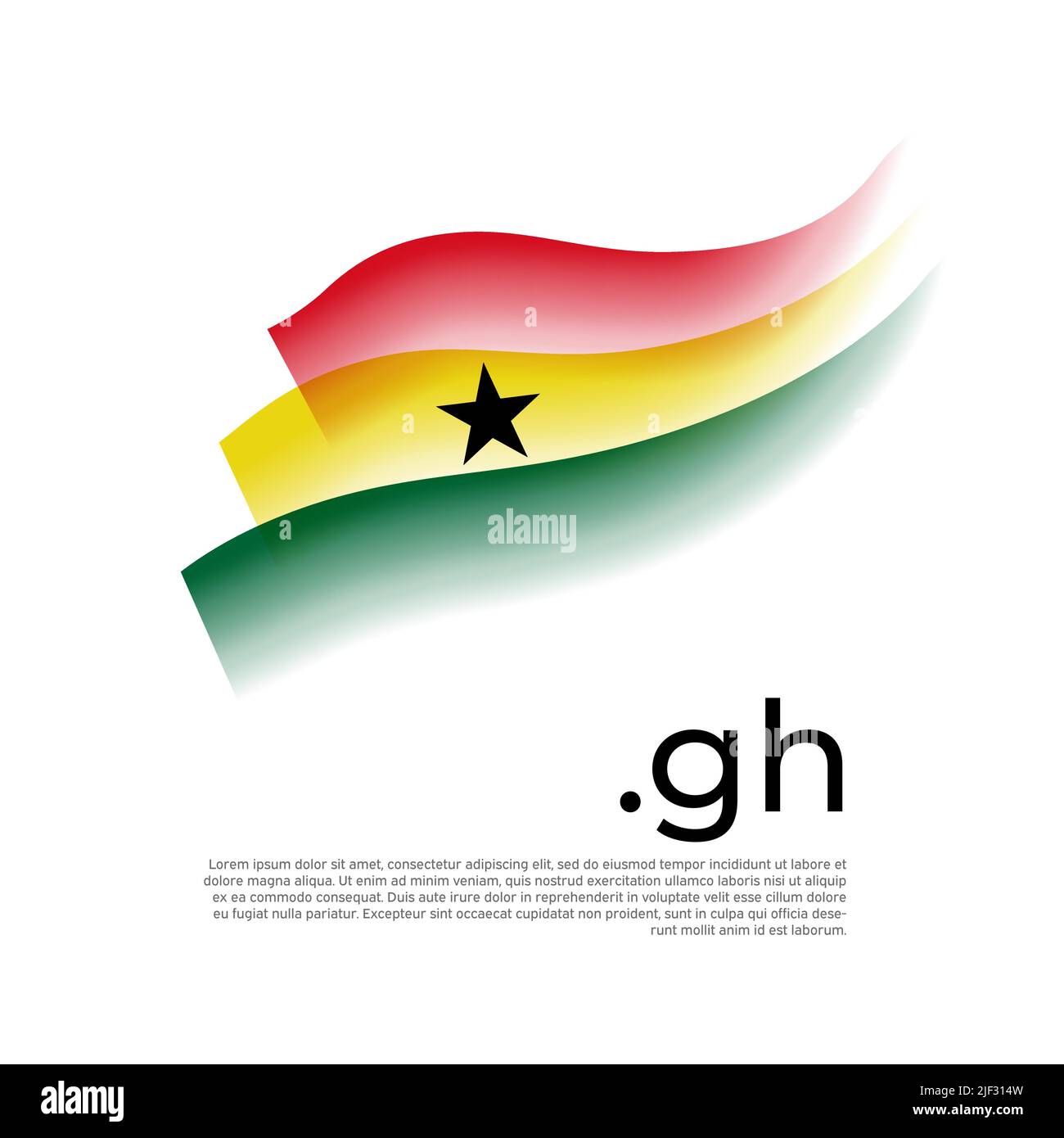 Ghana flag watercolor. Vector stylized design national poster on white ...